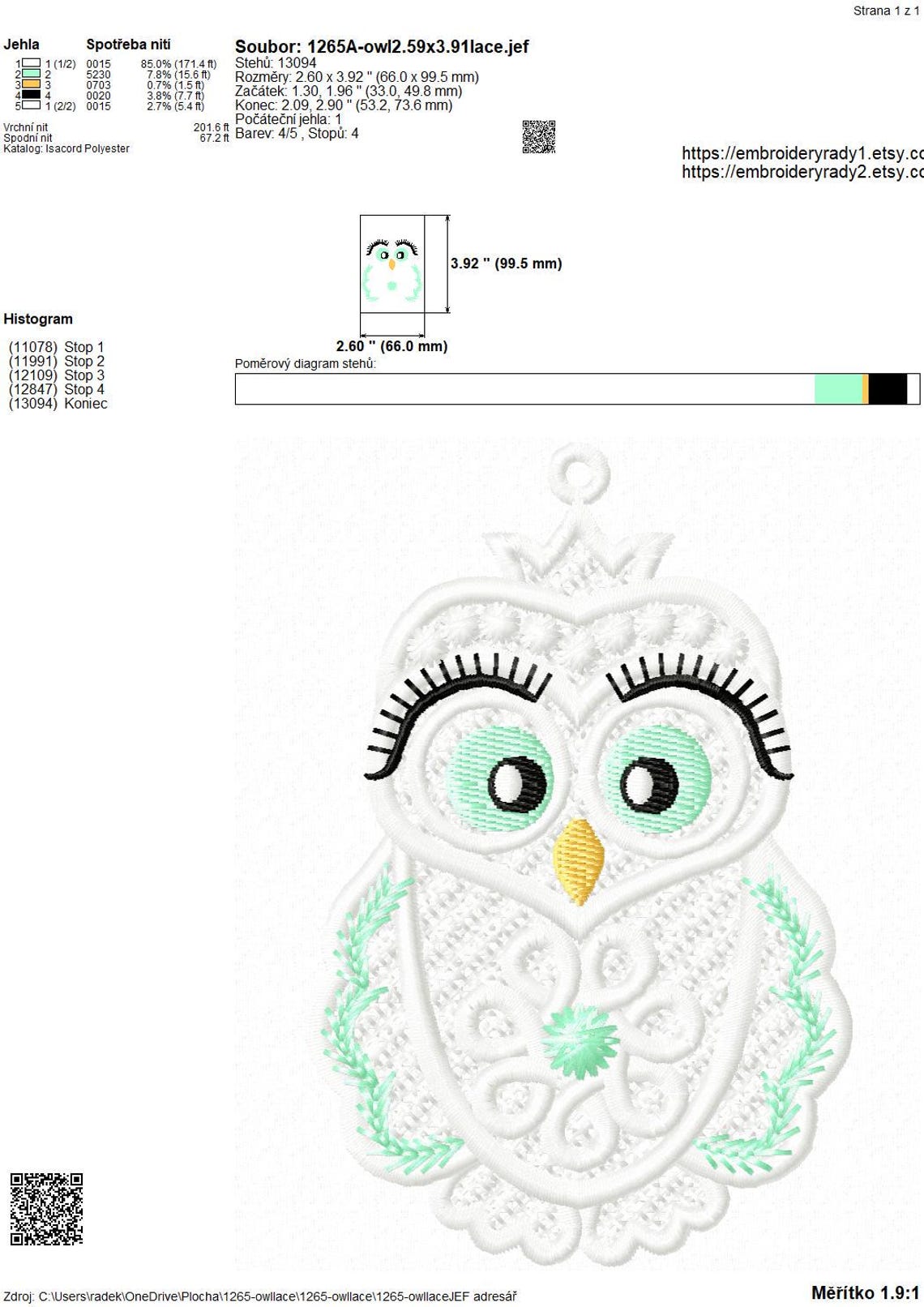 5 Sizes FSL Owls - Embroidery Design, 2 Designs - Ith, Lace,no.1265 ...