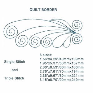 Border Quilt Set 3 Designs, Single Run, Bean Run, Embroidery Design ...