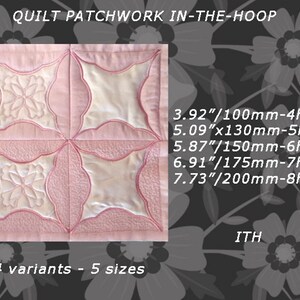 Block Quilt, Patchwork Ith, Design, In-the-hop, 5 Sizes, Machine ...