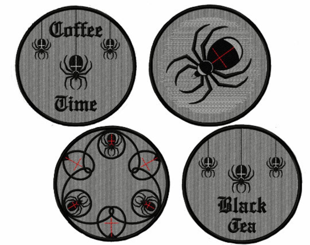 Spider Coaster 4 Designs 3sizes 6/7hoop, Ith Machine Embroidery/instant ...