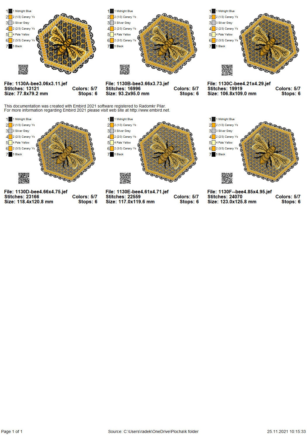 FSL Bee Lace 6 Sizes Embroidery Design 1 Design - Etsy