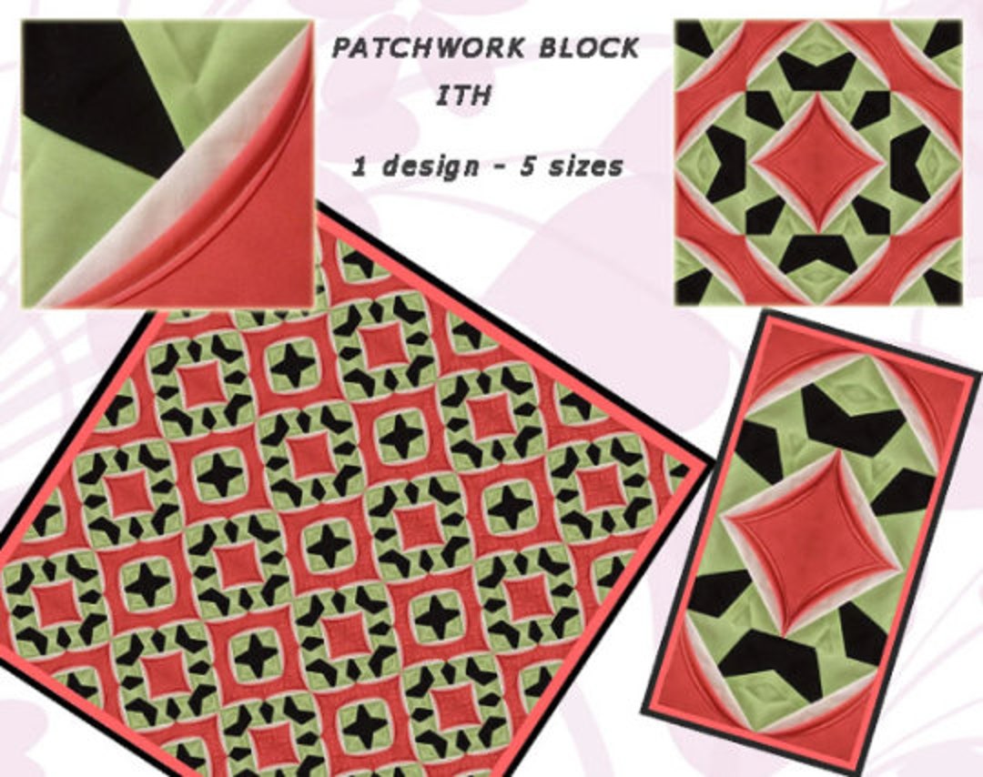 In-the-hoop, Block Patchwork, Design, In-the-hop, Quilt, 5 Sizes ...