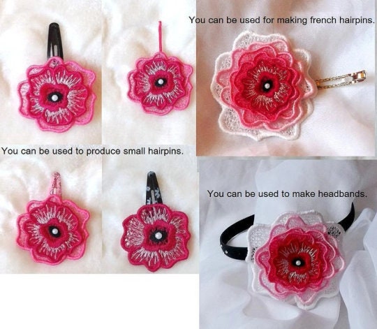 Rose Brooch Free Standing Lace 3d FSL Design 4x4hoop - Etsy