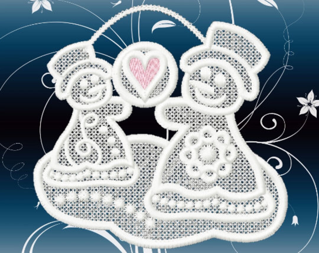 Snowman Fsl, 1 Design 2 Sizes, In-the-hoop Lace Ornament, 4x4hoop No ...