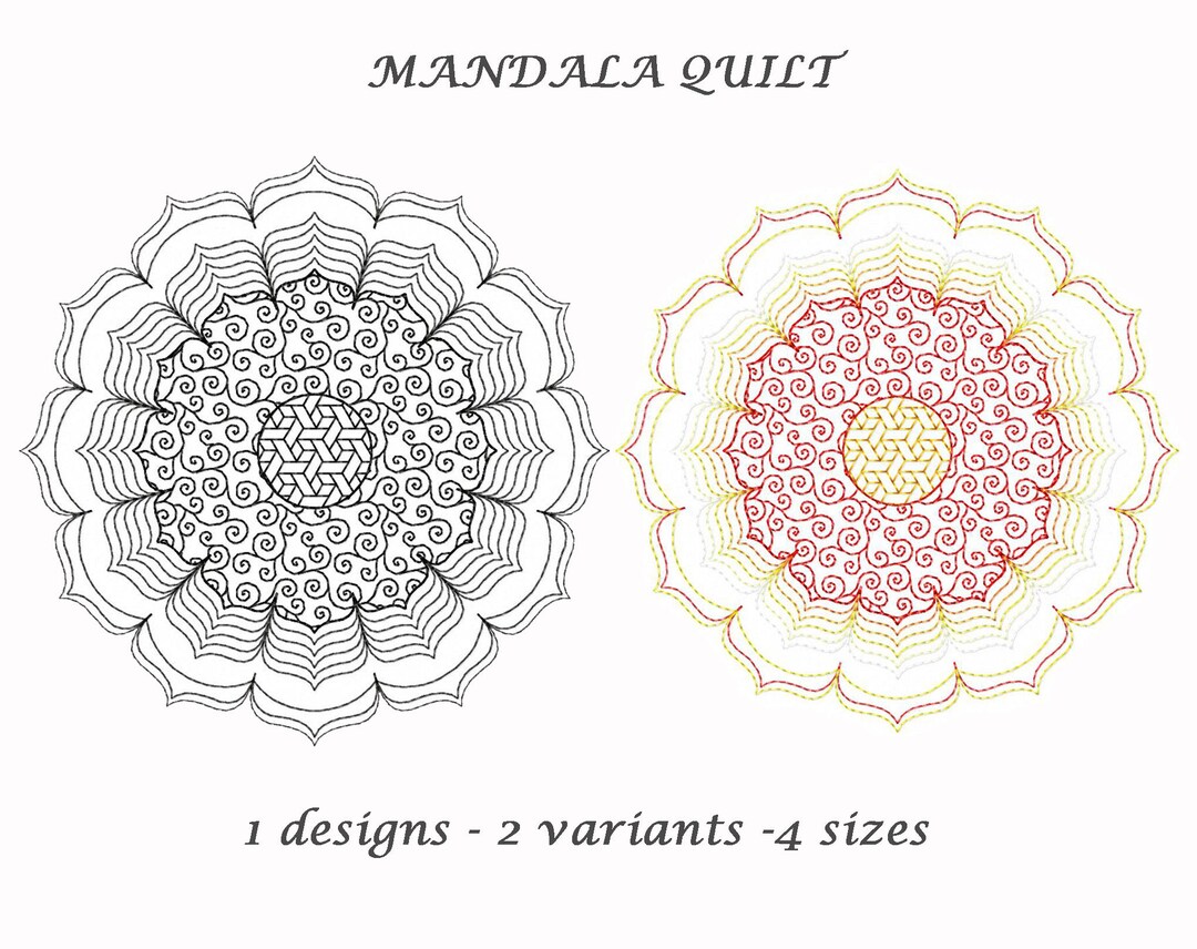Mandala Quilt Designs 5,6,7,8hoop 1 Design 4 Sizes Inthehoop, Machine ...
