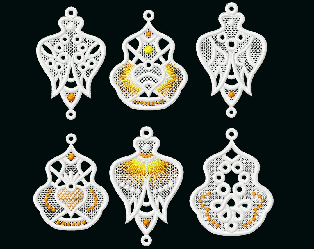 Christmas Fsl Designs In-the-hoop Lace Flask Bulb, 4x4hoop/5x7hoop 6 ...