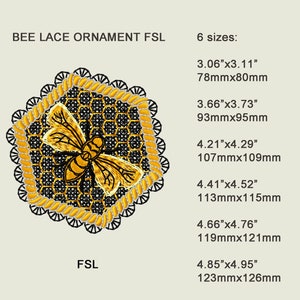 FSL, Bee Lace - 6 Sizes - Embroidery Design- 1 Design - No.1130 ...