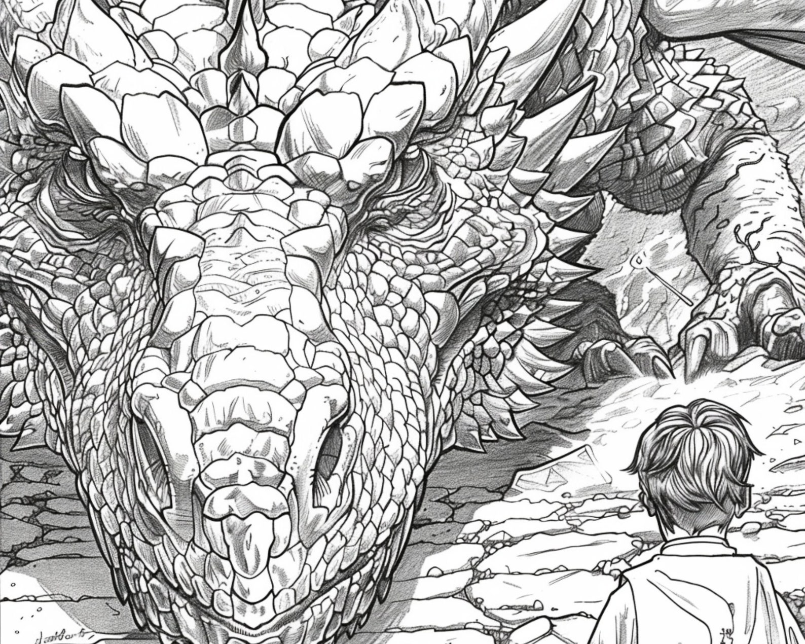 Dragon Coloring Pages - Digital Download PDF, Detailed Fantasy Dragon ...