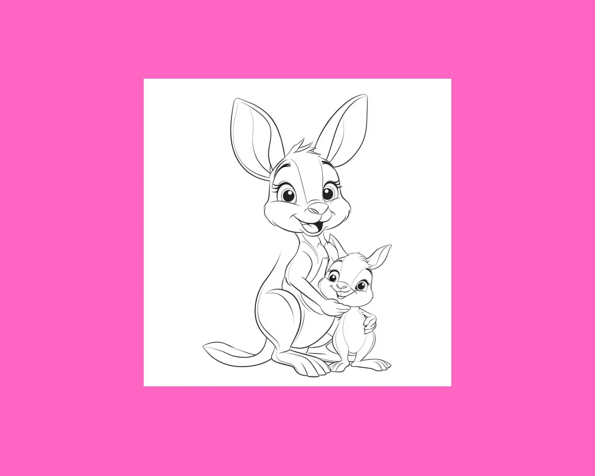 Kangaroo and Joey Coloring Pages for Preschoolers (digital Download PDF ...