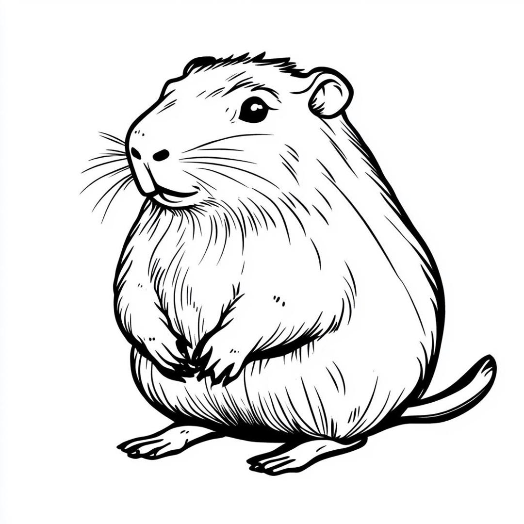 Capybara Coloring Pages for Kids & Adults | Cute Animal Printable Art ...
