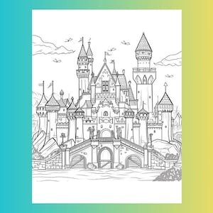 Detailed Medieval Castle Coloring Pages: Fantasy Art (digital Download ...