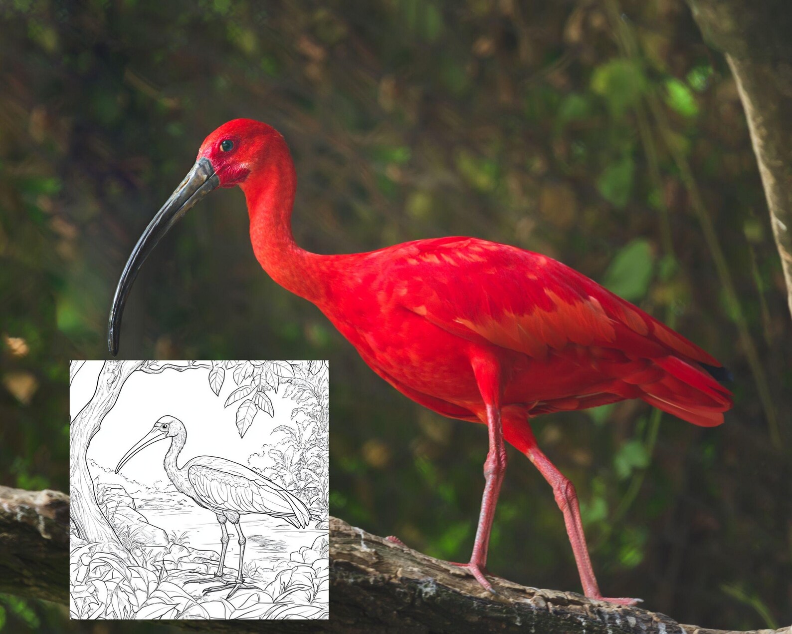 Stunning Scarlet Ibis Coloring Pages | Printable Bird-themed Coloring ...