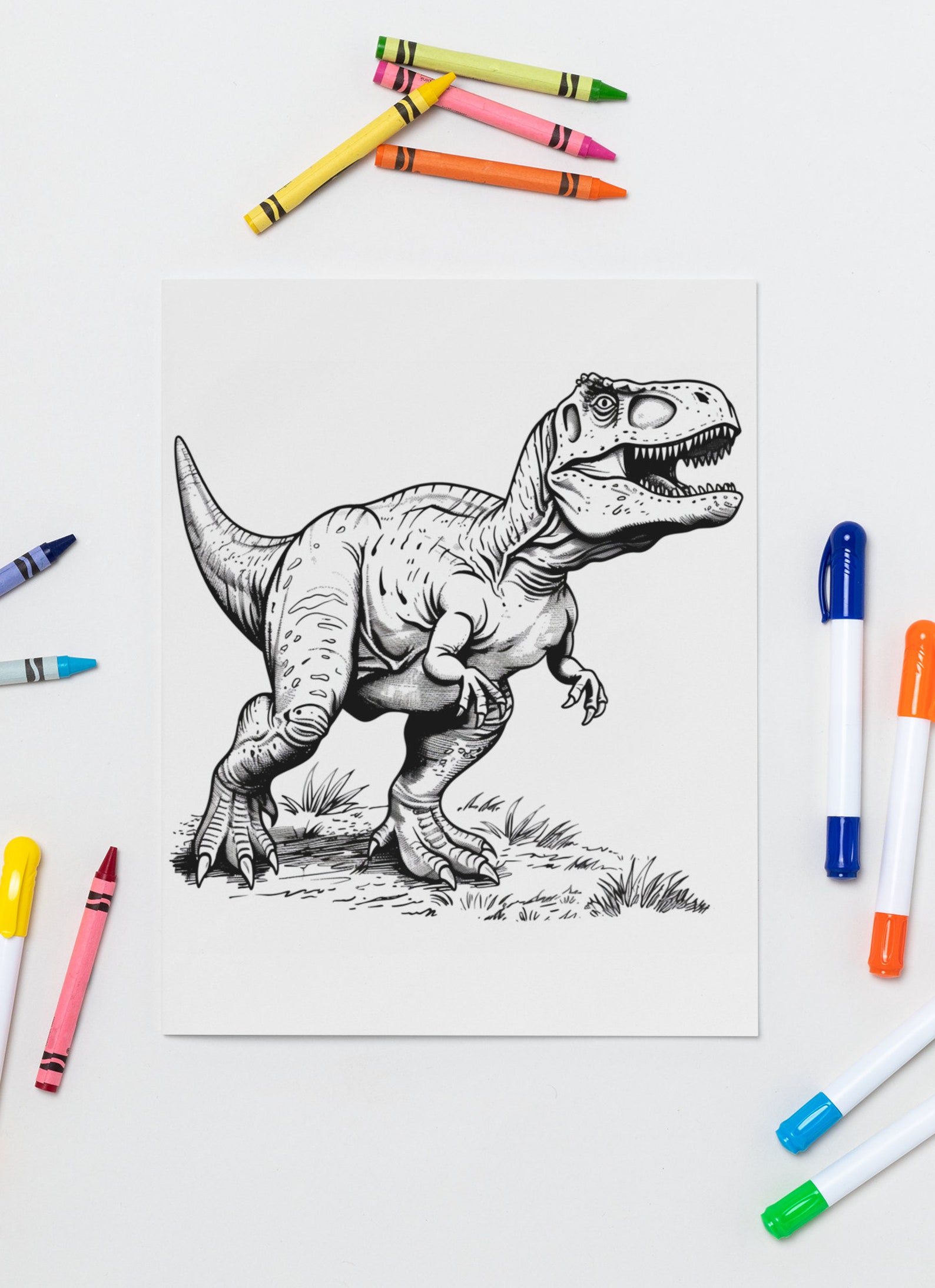 T-rex Coloring Pages: Detailed Dinosaur Art (digital Download) - Etsy