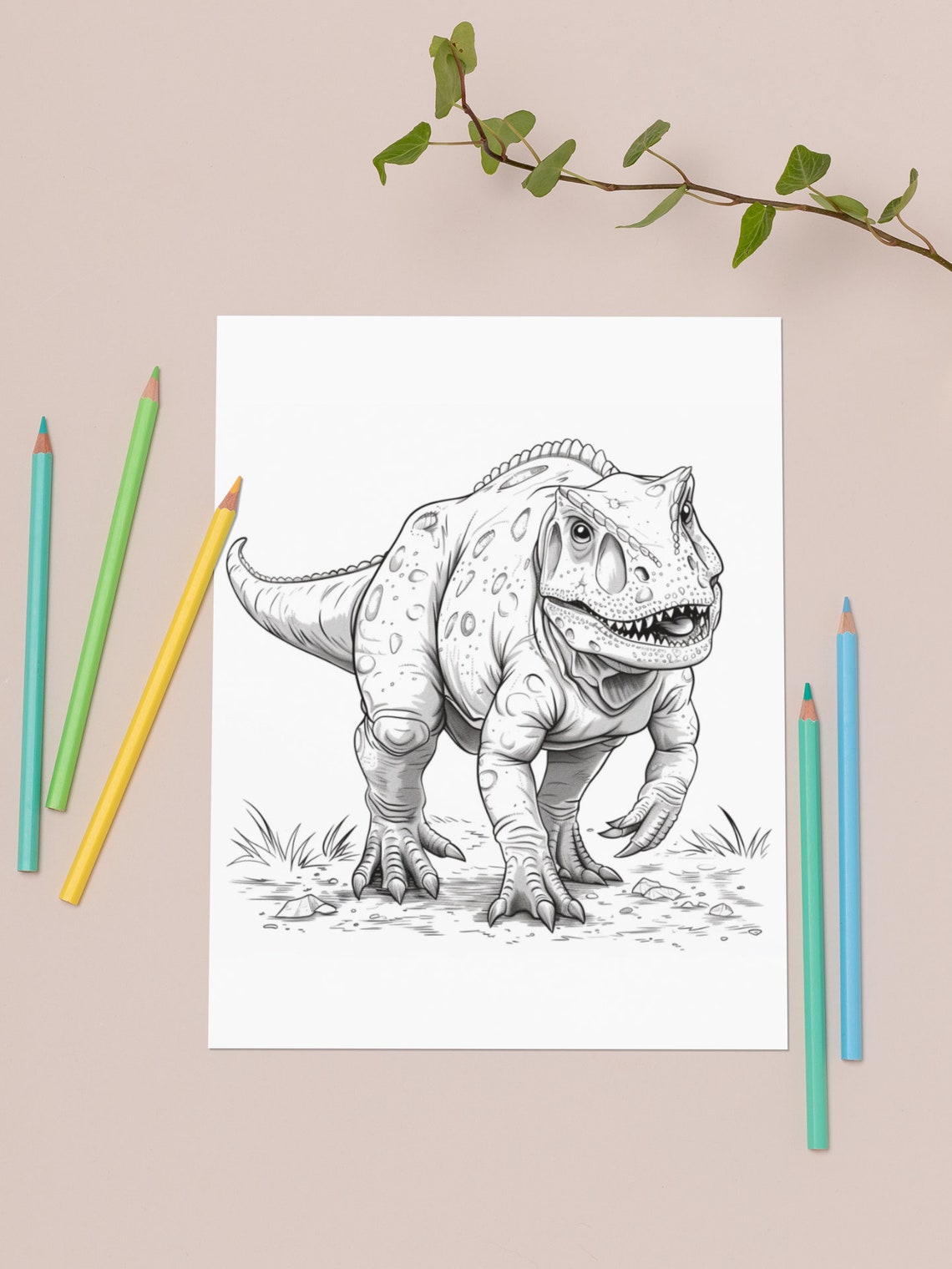 Carnotaurus Coloring Pages: Fierce Dinosaur Art (printable PDF) - Etsy