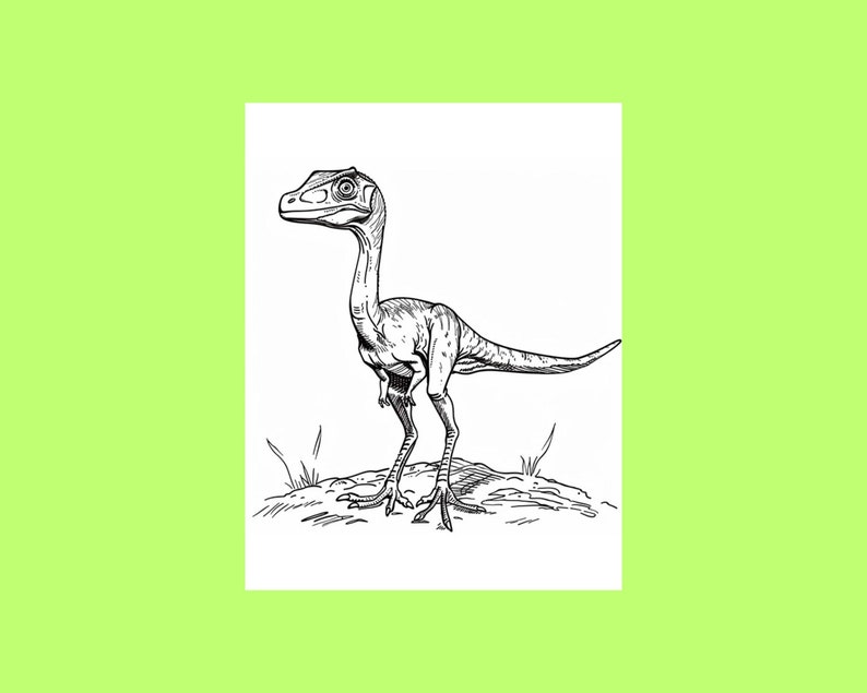 Compsognathus Coloring Pages - Adorable Dinosaur Art, Digital Download ...