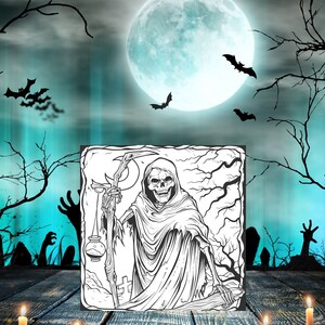 Terrifying Reaper Coloring Pages - Scary Halloween Art, Printable ...