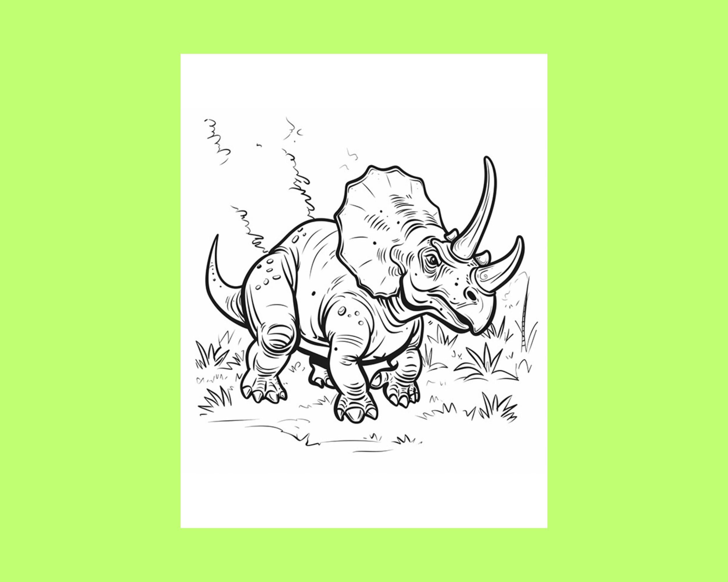Triceratops Coloring Pages: Detailed Dinosaur Art (digital Download) - Etsy