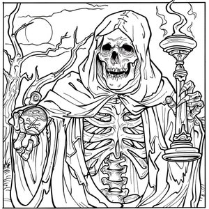 Terrifying Reaper Coloring Pages - Scary Halloween Art, Printable ...