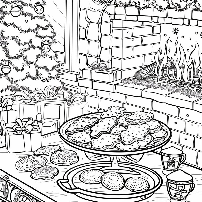 Festive Christmas Cookies Coloring Pages - Holiday Fun for Kids ...
