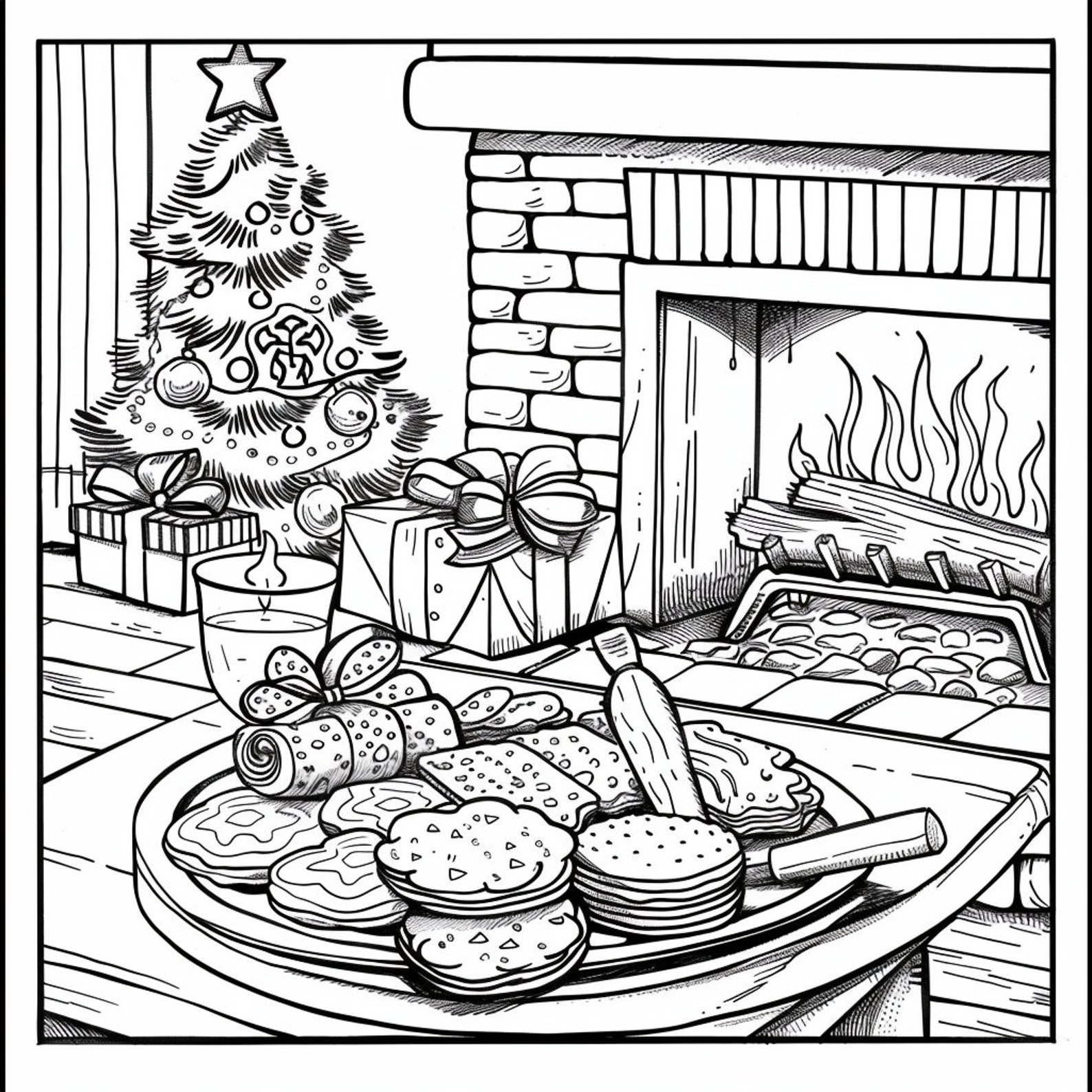 Festive Christmas Cookies Coloring Pages Holiday Fun for Kids & Adults ...