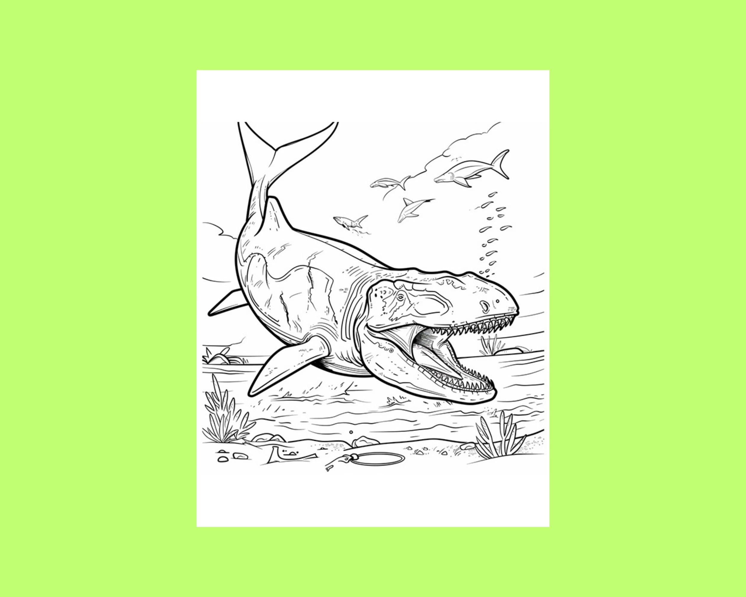 Mosasaurus Coloring Pages - Printable Prehistoric Ocean Predator ...