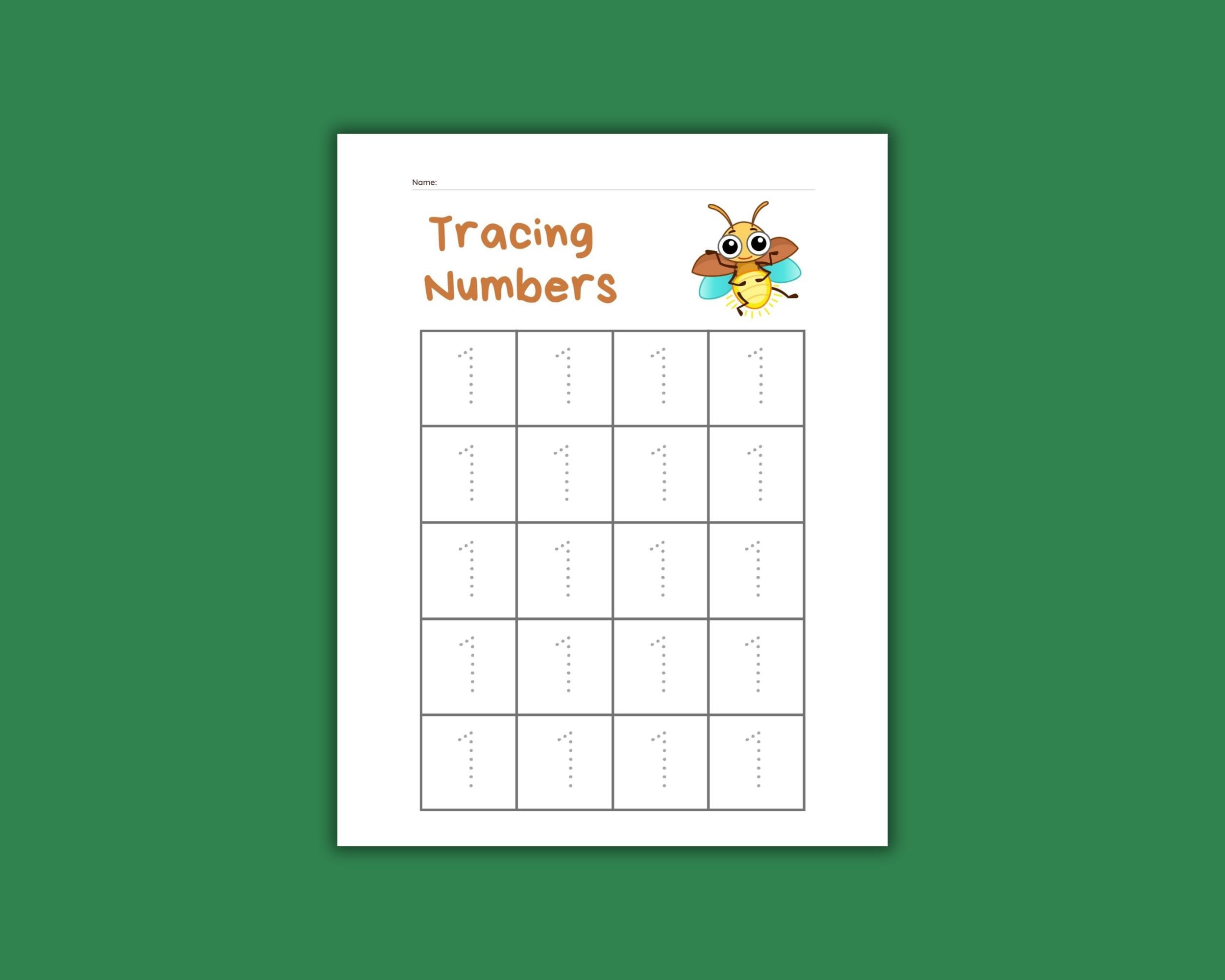Number Tracing Worksheets for Preschool & Kindergarten Educational ...