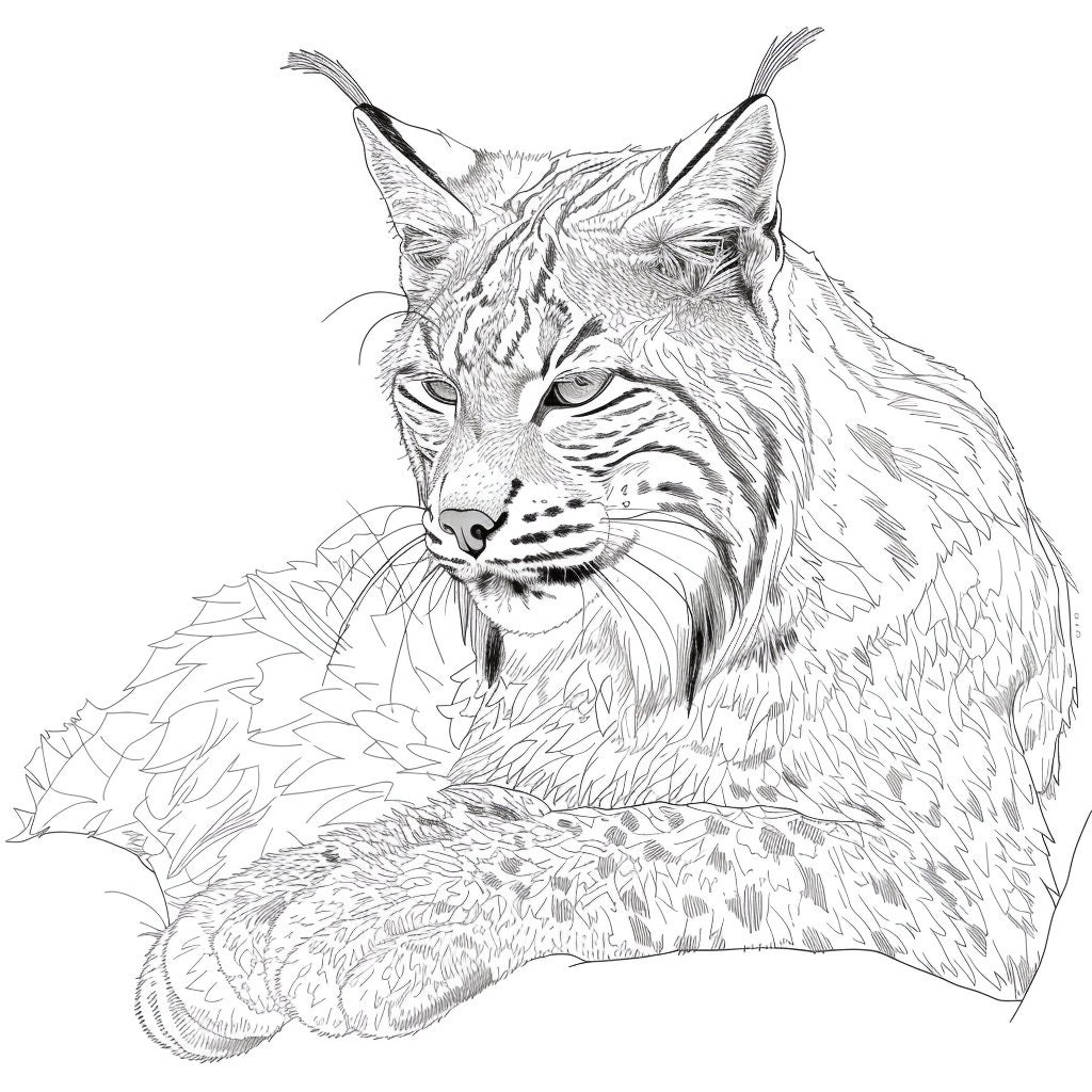 Majestic Bobcat Coloring Pages - Instant Download - US Letter & A4 ...