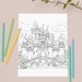 Medieval Castle Coloring Pages - Digital Download, Detailed Castle Art ...