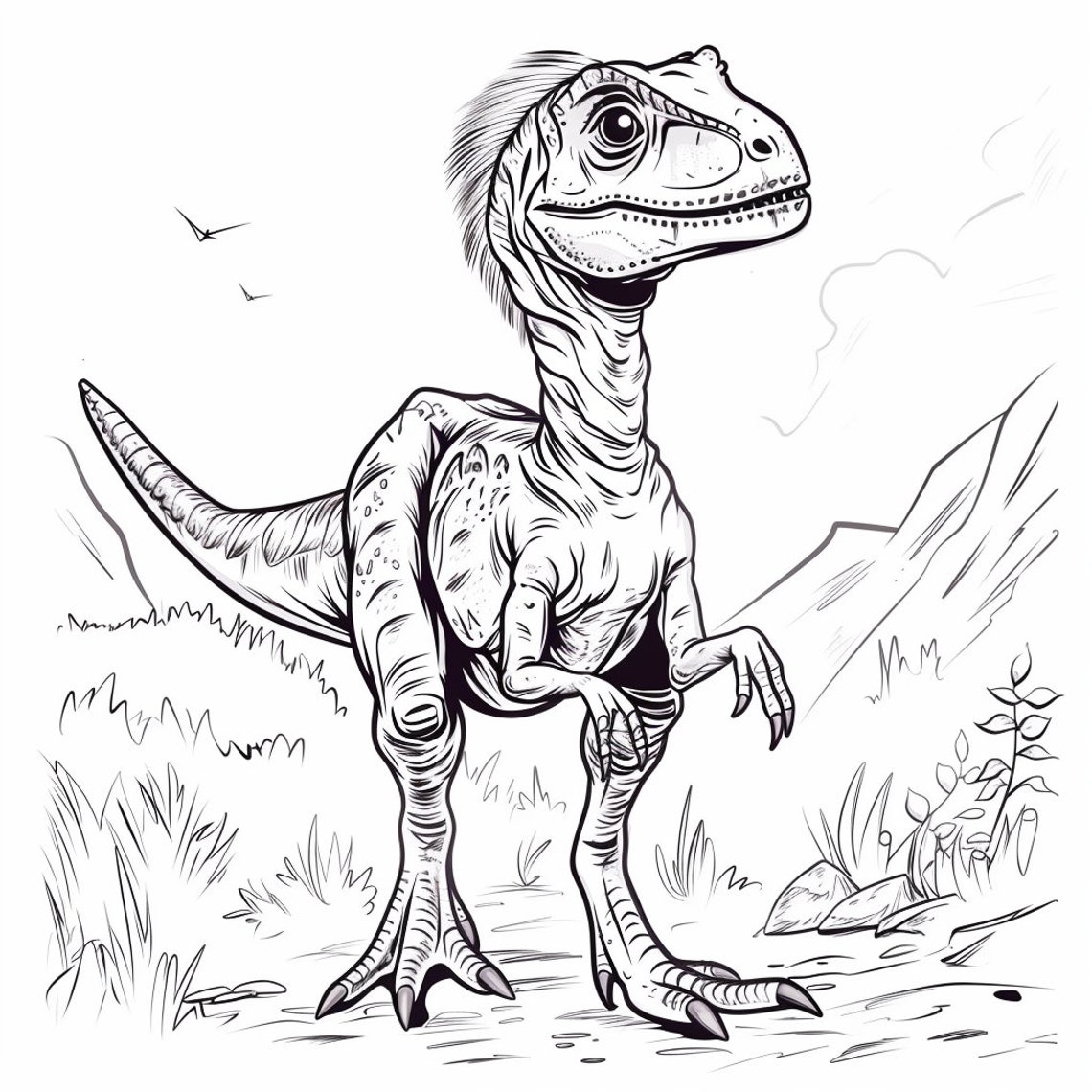 Velociraptor Coloring Pages - Detailed Dinosaur Coloring Sheets for ...
