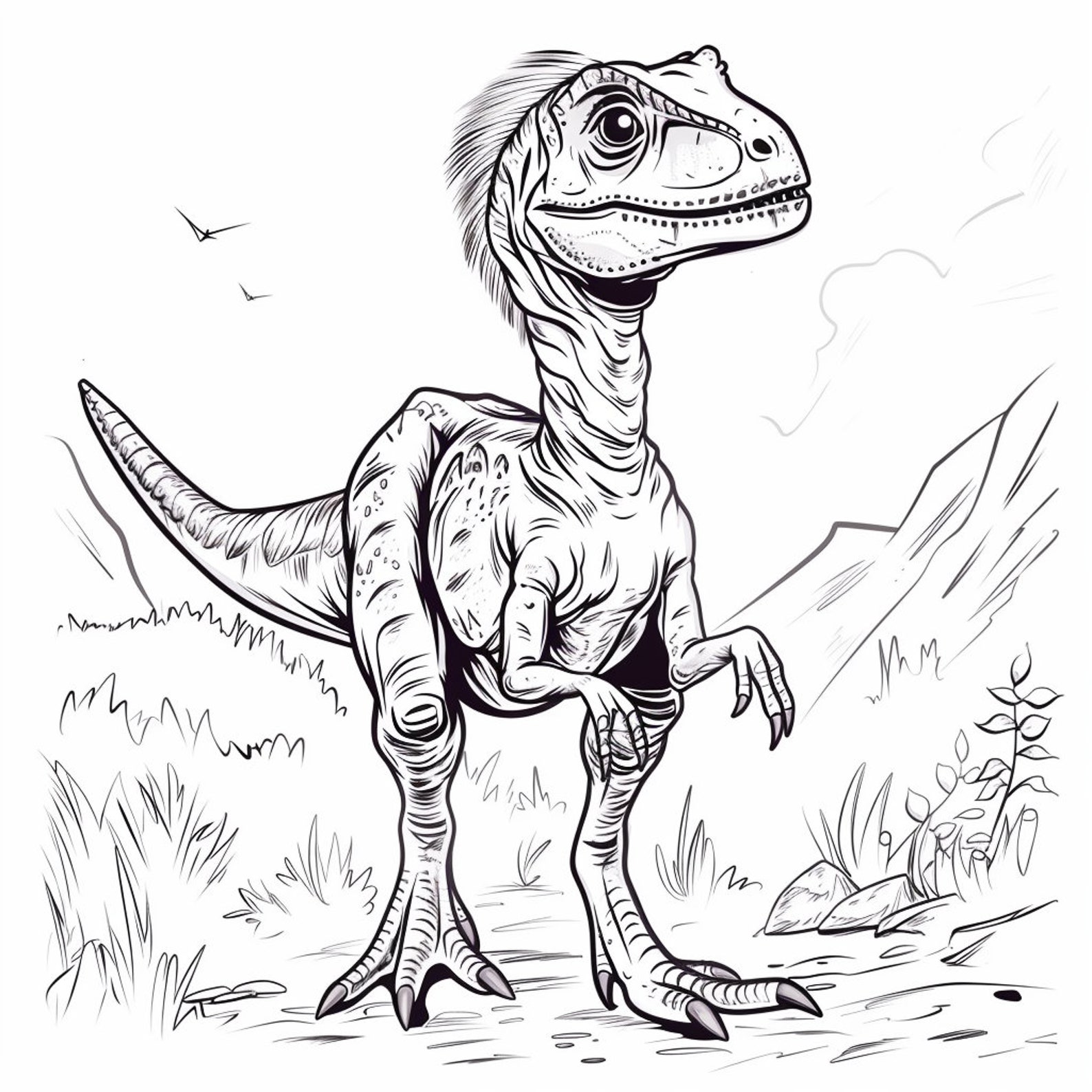 Velociraptor Coloring Pages Detailed Dinosaur Coloring Sheets for Kids ...