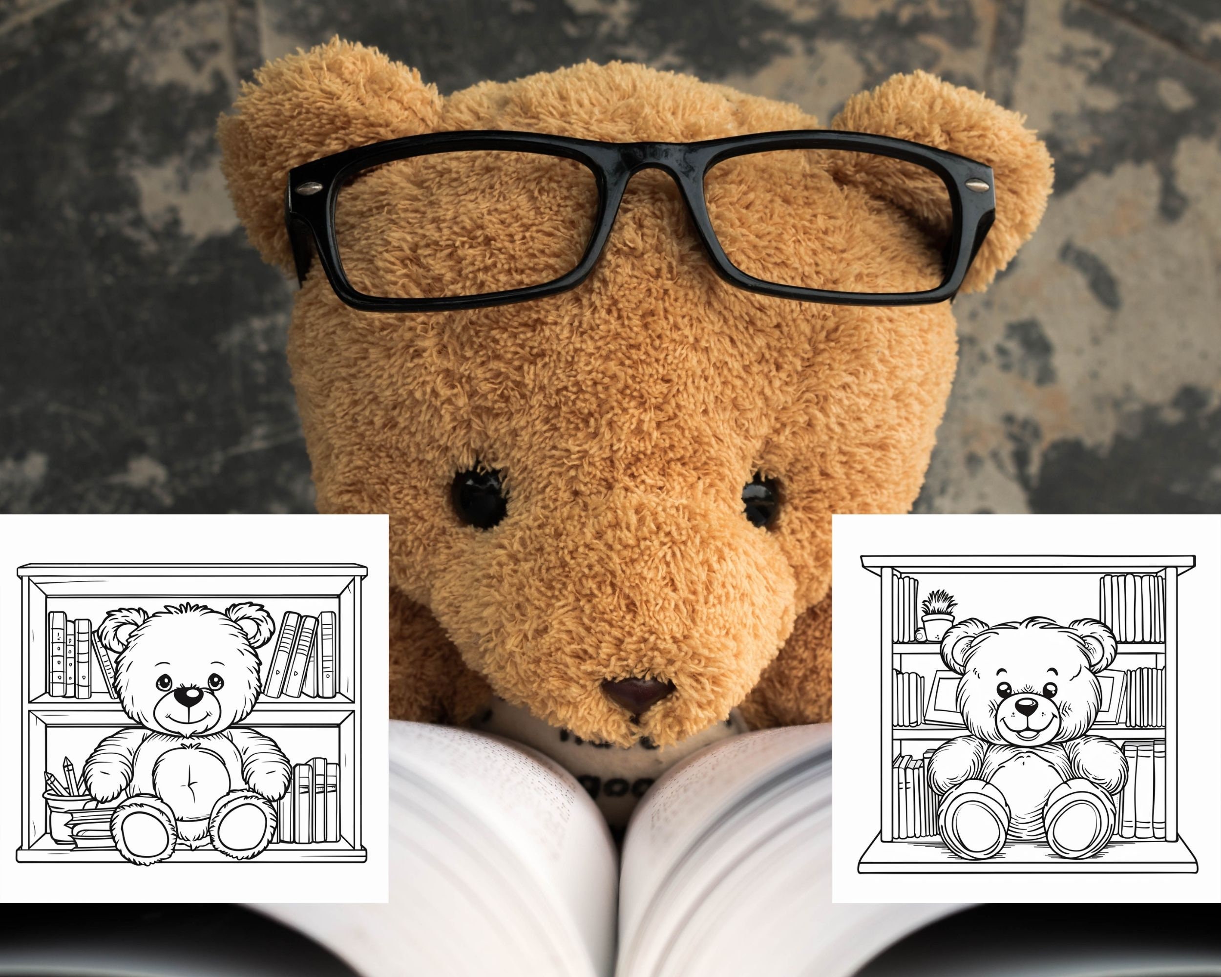 Adorable Teddy Bear Coloring Pages for Kids Digital Download, Fun and ...
