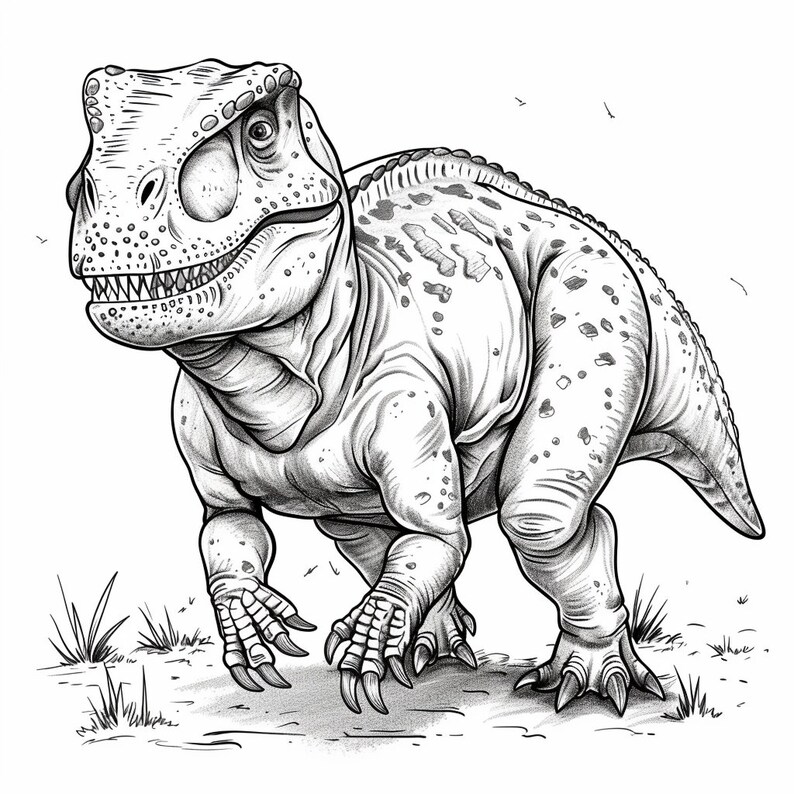 Carnotaurus Coloring Pages: Fierce Dinosaur Art (printable PDF) - Etsy