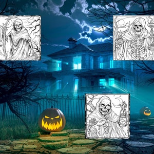 Terrifying Reaper Coloring Pages - Scary Halloween Art, Printable ...