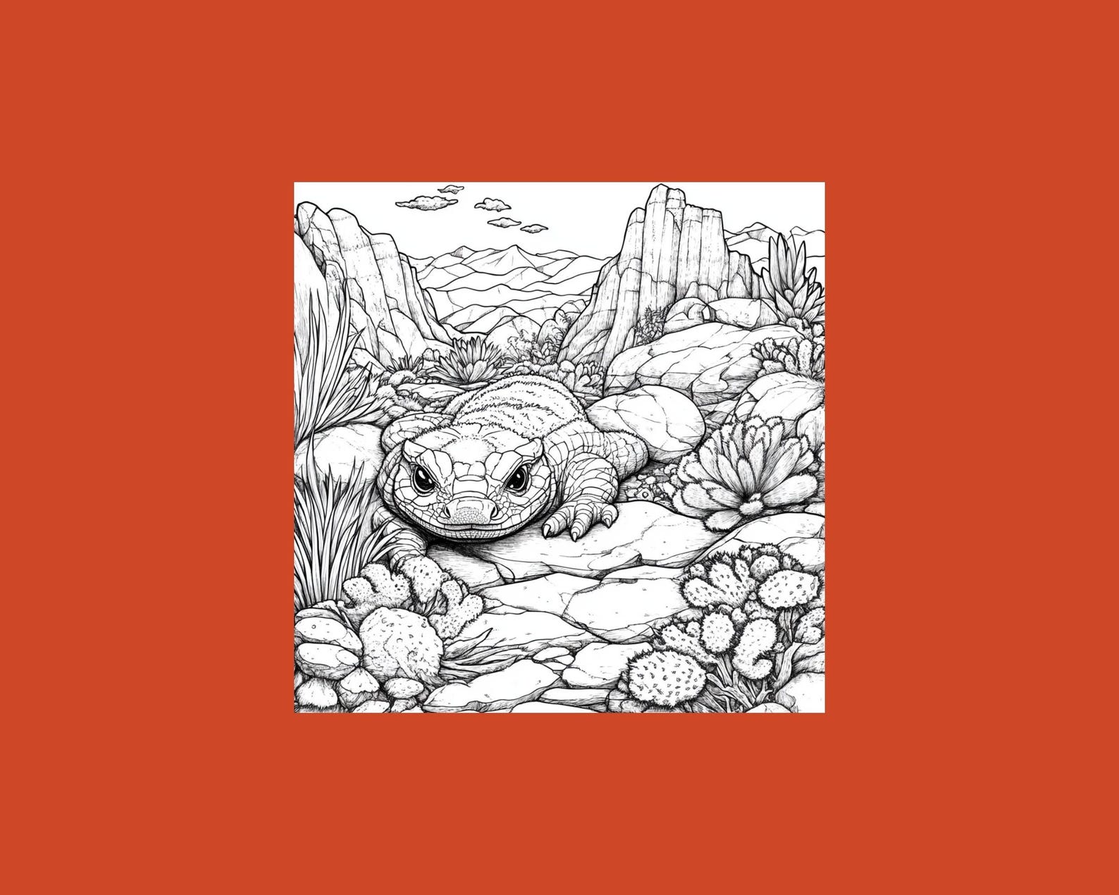 Gila Monster Coloring Pages for Kids | Desert Wildlife Digital Download ...