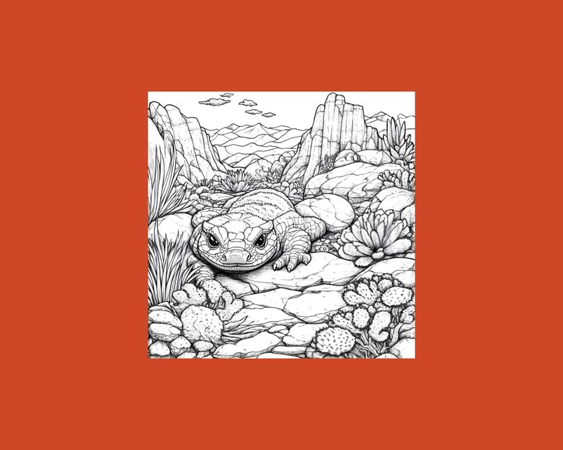 Gila Monster Coloring Pages for Kids | Desert Wildlife Digital Download ...