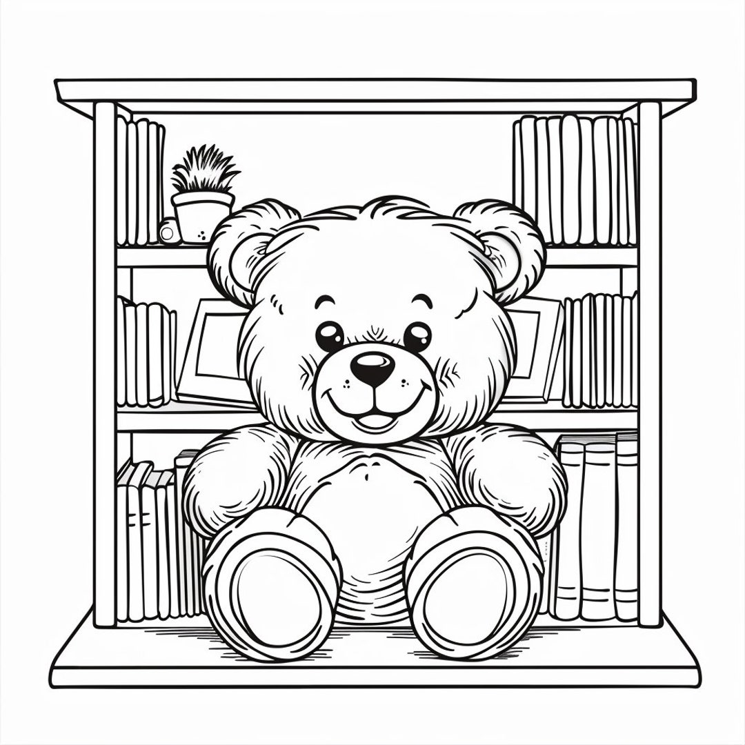 Adorable Teddy Bear Coloring Pages for Kids - Digital Download, Fun and ...