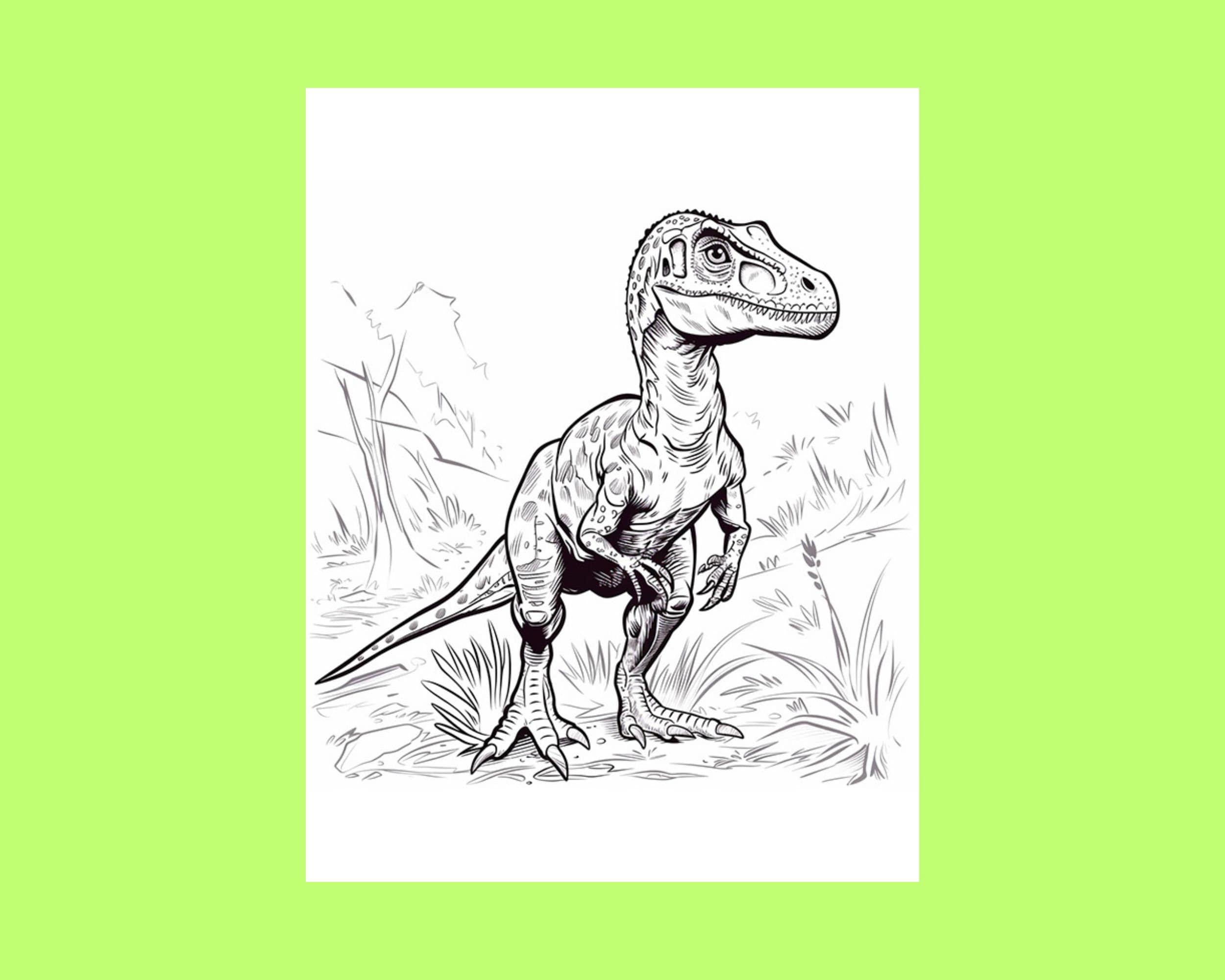 Velociraptor Coloring Pages - Detailed Dinosaur Coloring Sheets for ...