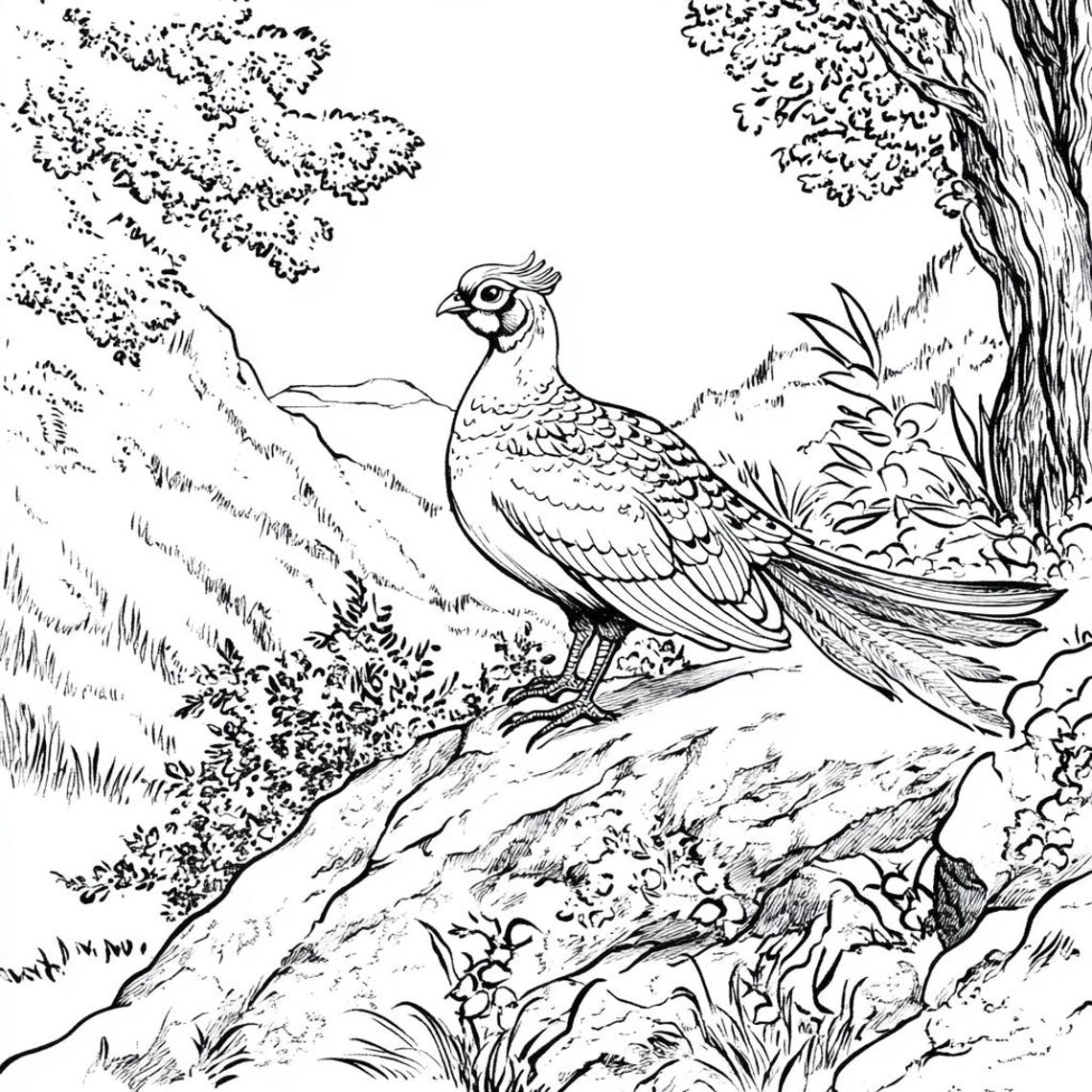 Golden Pheasant Coloring Pages | Elegant Bird Printable Coloring Sheets ...