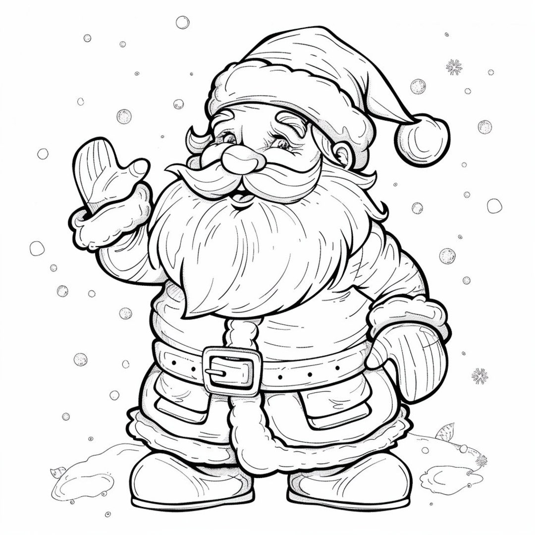 Whimsical Santa Claus Coloring Pages - Festive Christmas Fun, Printable ...