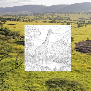 Giraffe Coloring Pages for Kids & Adults | Printable Safari Animal ...