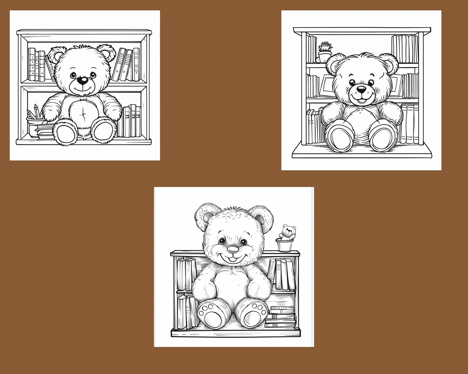 Teddy Bear Coloring Pages for Kids: Fun Printable Activity (digital ...