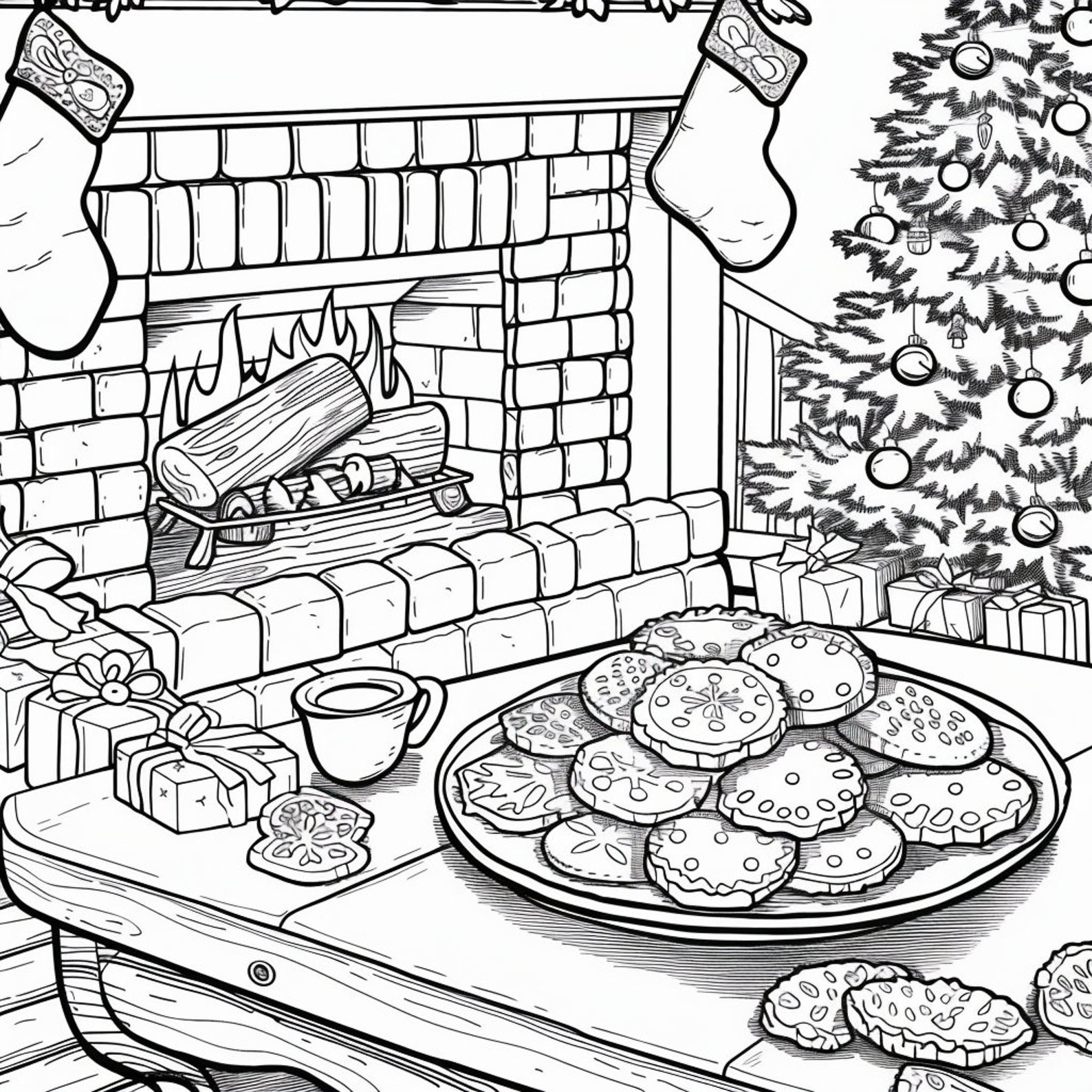 Festive Christmas Cookies Coloring Pages Holiday Fun for Kids & Adults ...