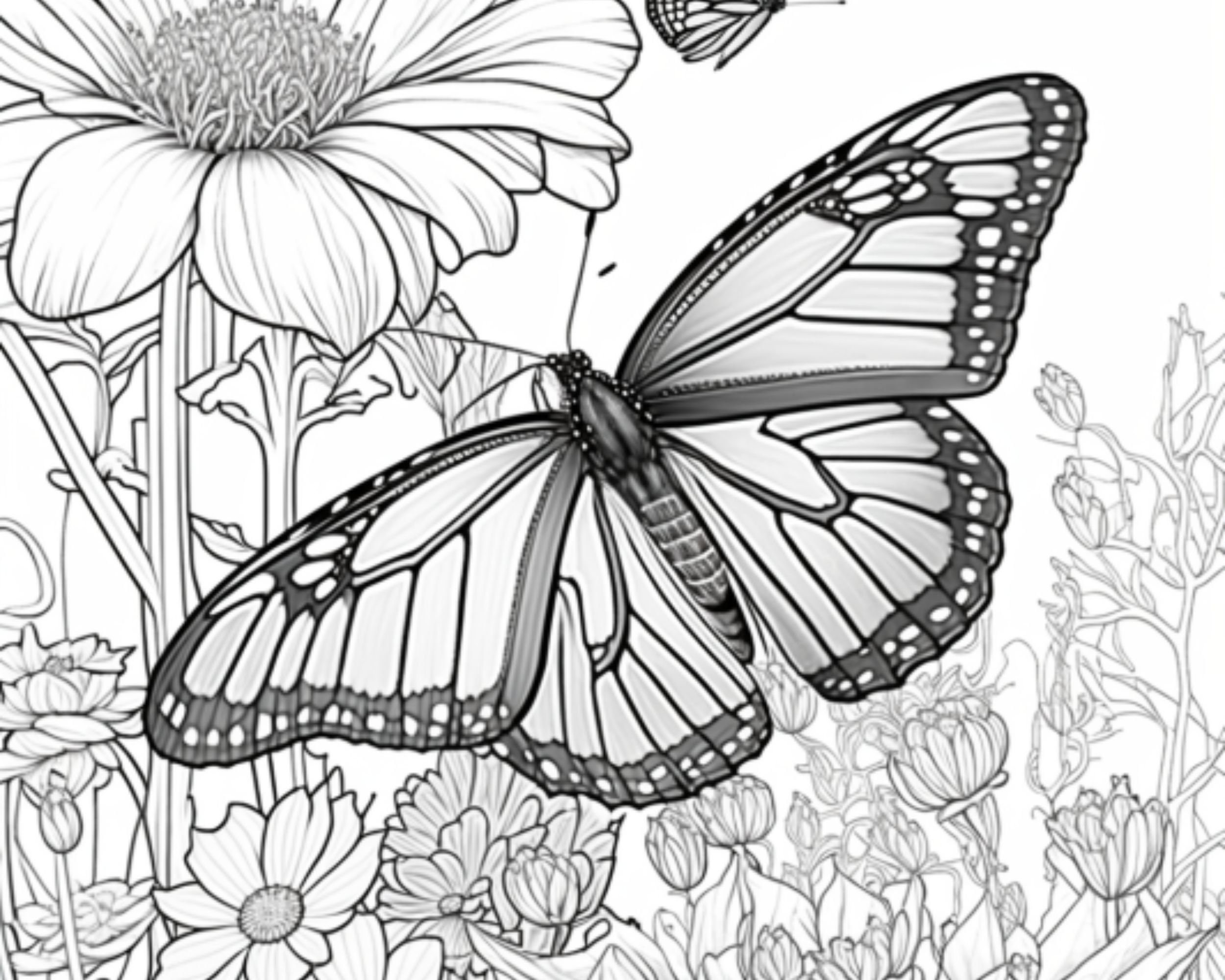 Enchanting Butterfly Coloring Pages - Set of 3 Printable Black & White ...