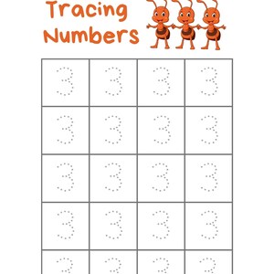 Number Tracing Worksheets for Preschool & Kindergarten Educational ...