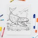 Mosasaurus Coloring Pages Printable Prehistoric Ocean Predator, Digital ...