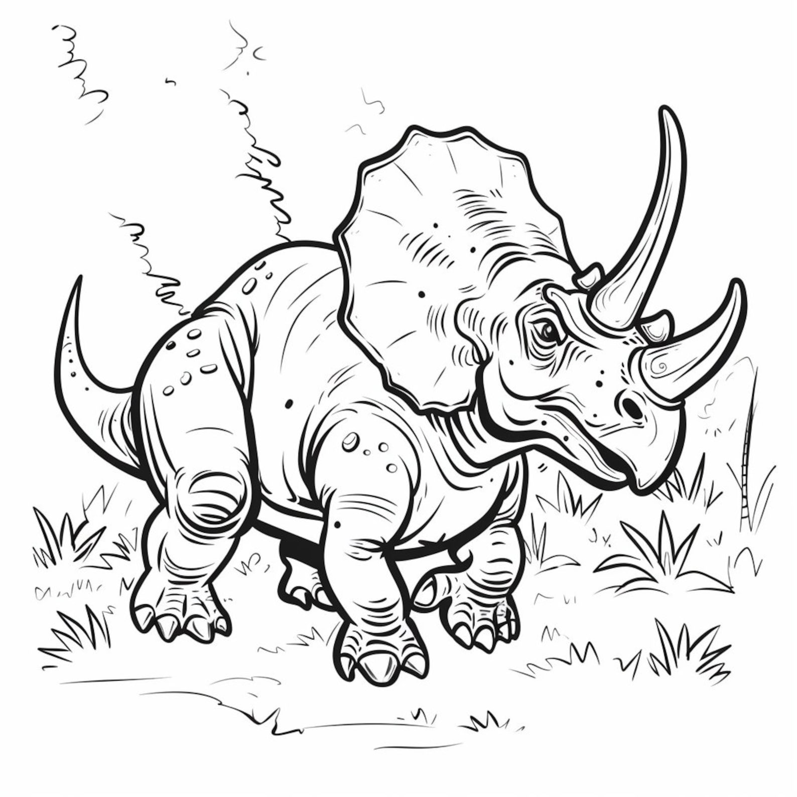 Triceratops Coloring Pages: Detailed Dinosaur Art (digital Download) - Etsy