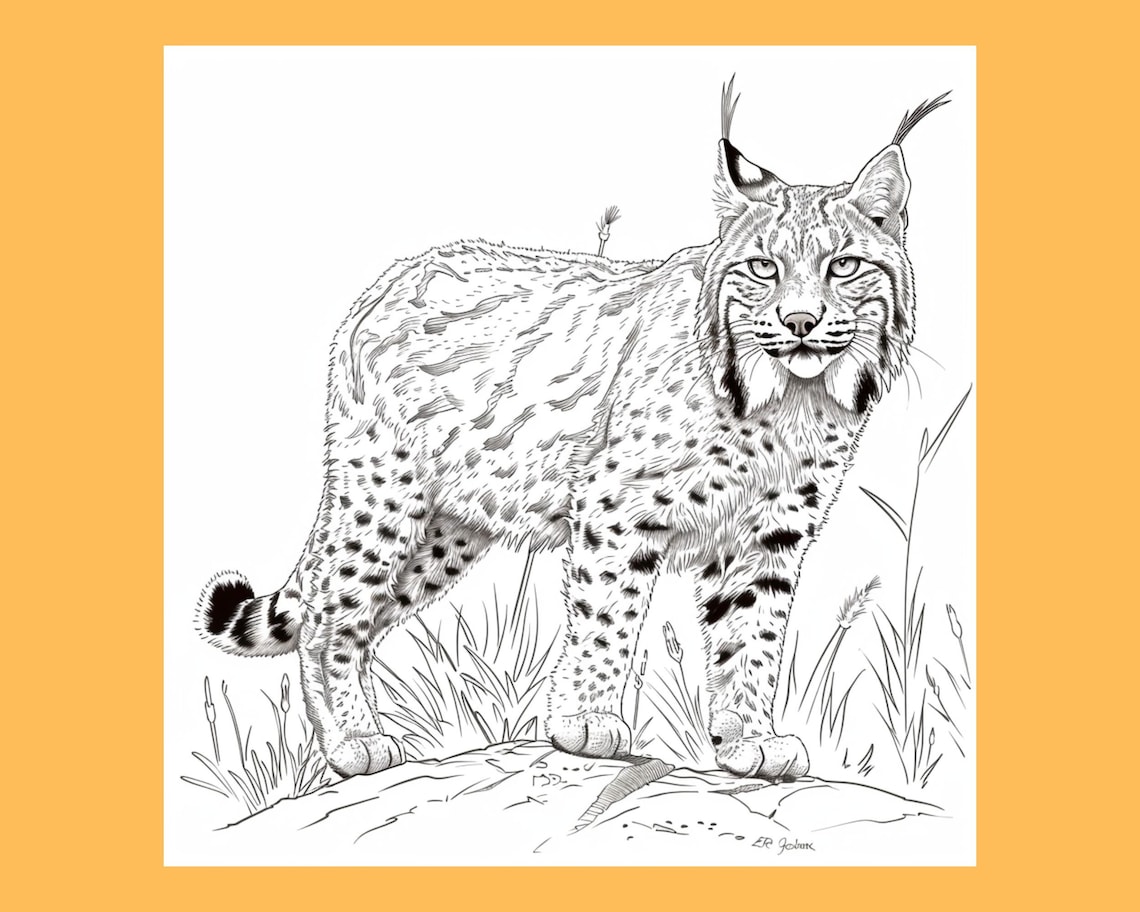 Majestic Bobcat Coloring Pages - Instant Download - US Letter & A4 ...