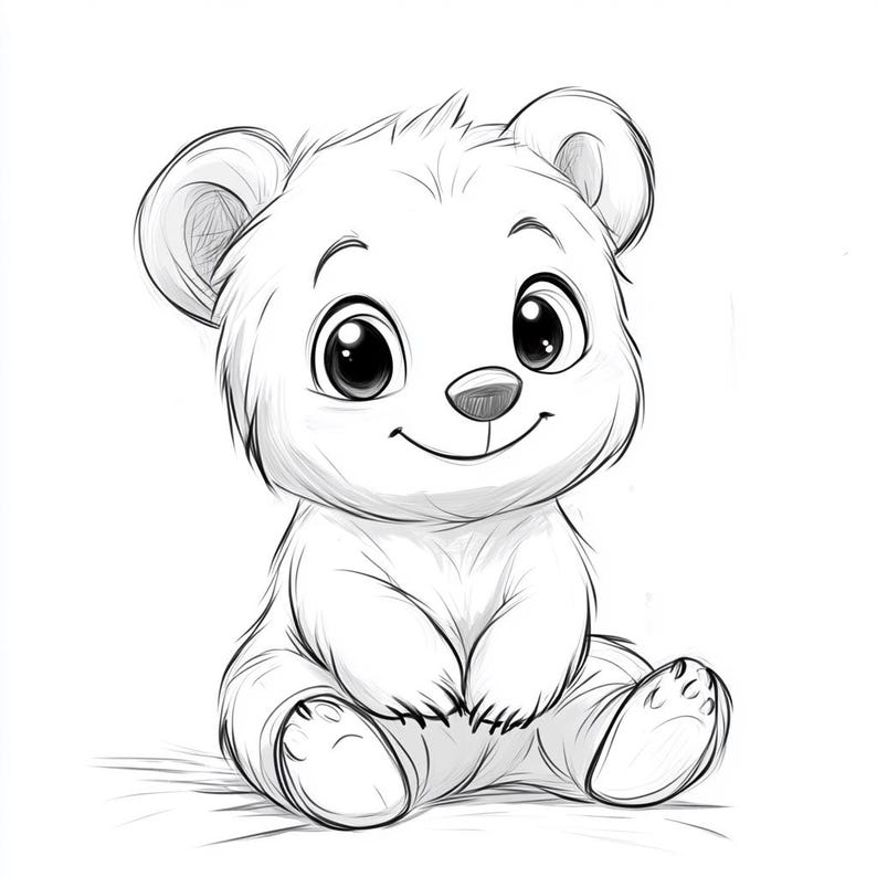 Cute Bear Coloring Pages for Preschoolers | Digital Download PDF ...