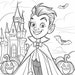 Whimsical Dracula Coloring Pages: Halloween Spooky Fun (digital ...