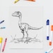 Compsognathus Coloring Pages - Adorable Dinosaur Art, Digital Download ...